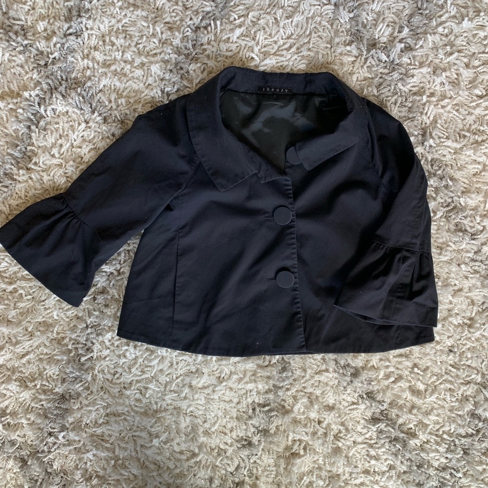 Theory Cropped Bell Sleeve Jacket - Gem